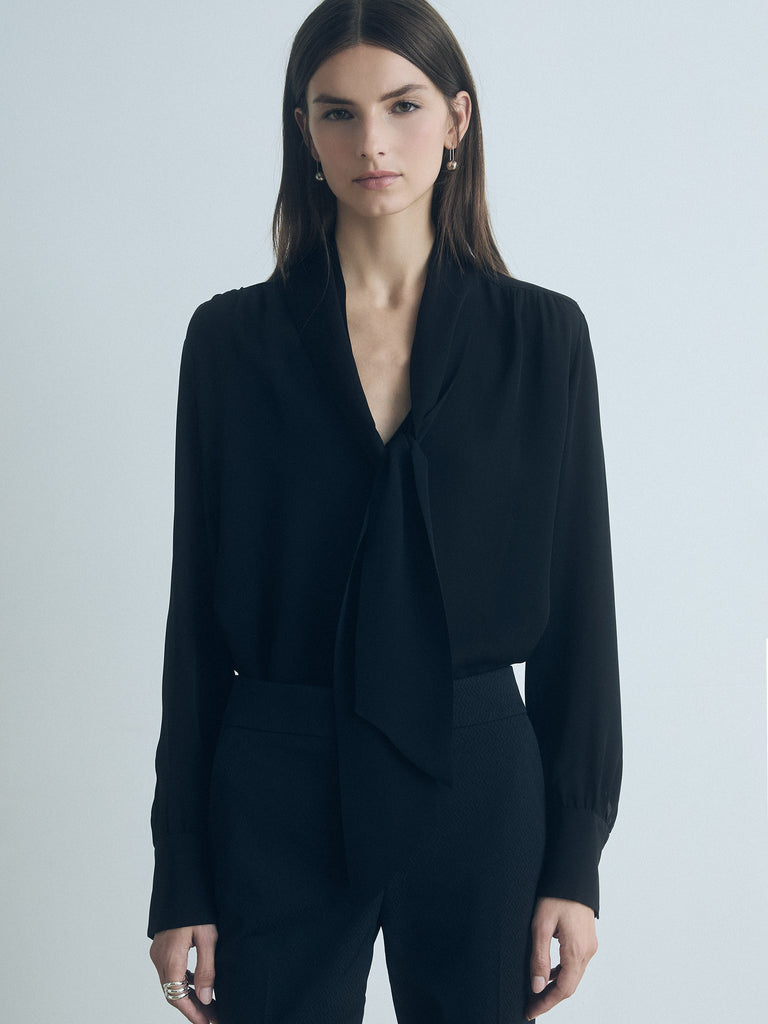 Georgette Blouse with Bow – Judith & Charles