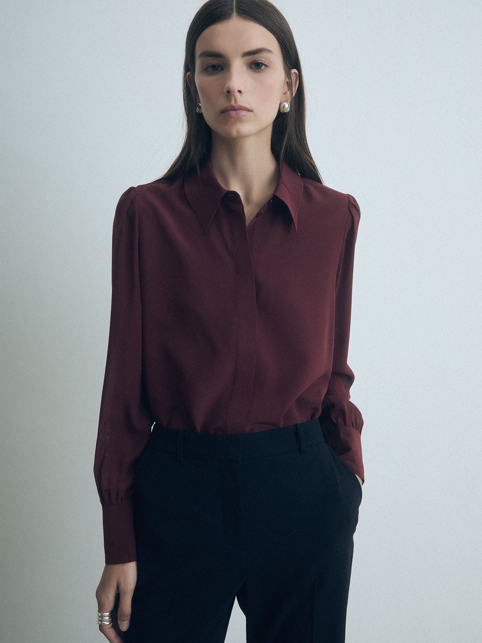 Silk Blouse With Classic Shirt Collar – Judith & Charles